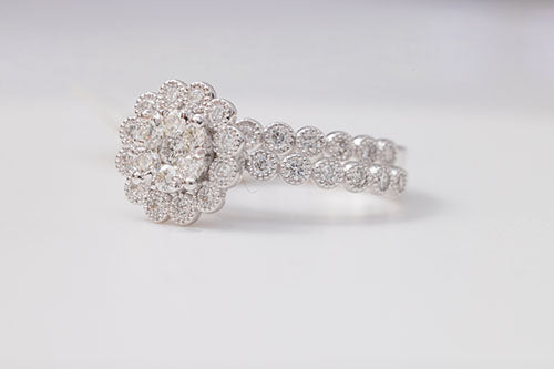 Floral Elegance Engagement Ring – Diamond Bros