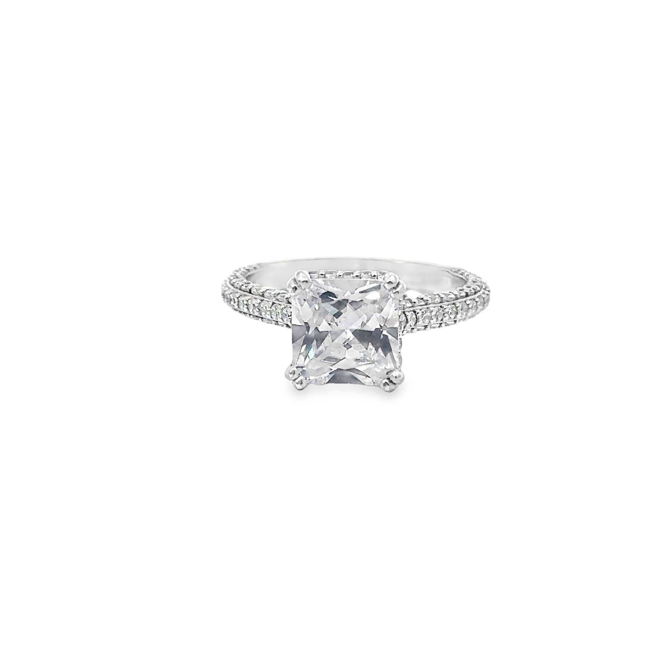 Princess Cut Cathedral Engagement Ring – Diamond Bros